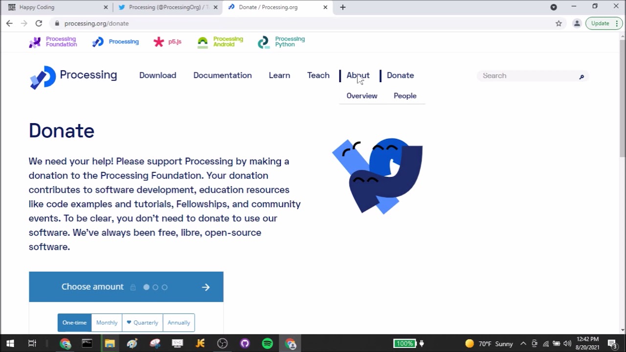 Downloading Processing - Happy Coding
