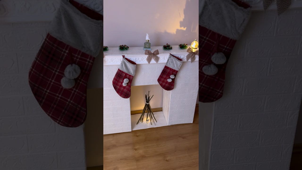 DIY Cardboard Fireplace #cardboard #christmas2025 #diy
