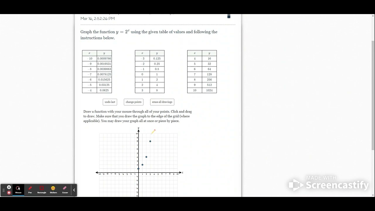 DeltaMath - Exponential Graphs