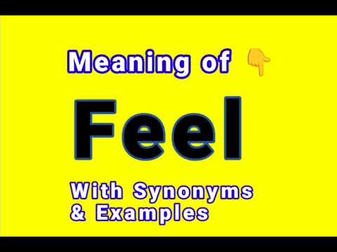 What is Feel | Meaning of Feel in Hindi | Synonyms of Feel