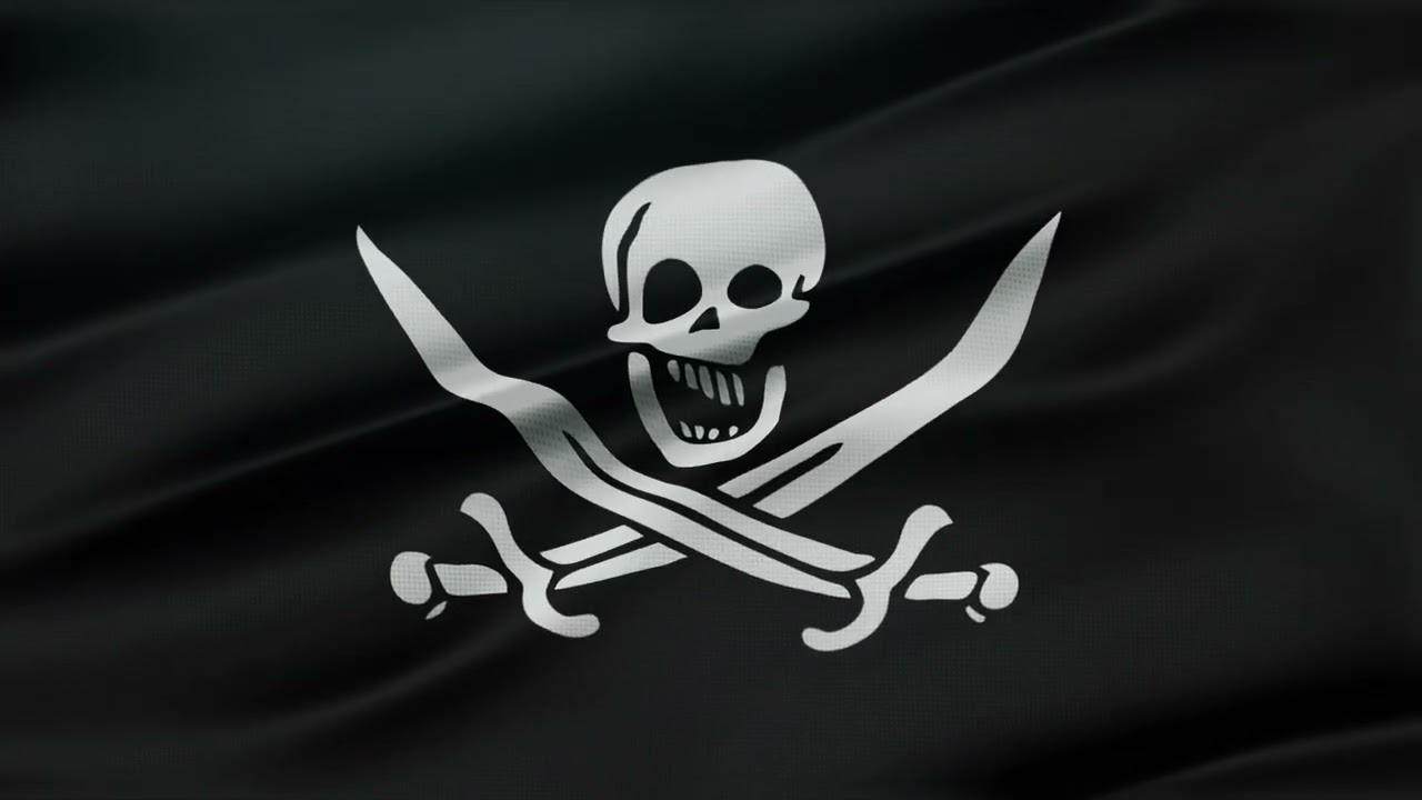 🚩Pirate Flag  Waving  | GREEN SCREEN & CHROMA MATTE🚩