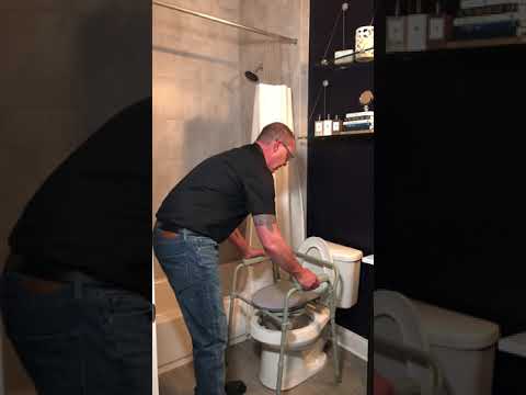 Installing 3-in-1 Bedside Commode over toilet