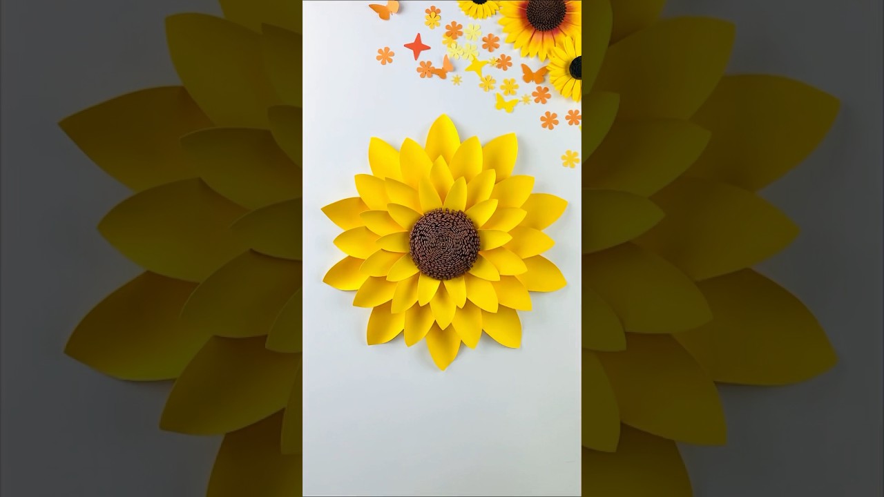 DIY Paper Sunflower, Paper Flower Template, SVG Cut Files, Fall Decor, Crafty Mom #papercraft #diy
