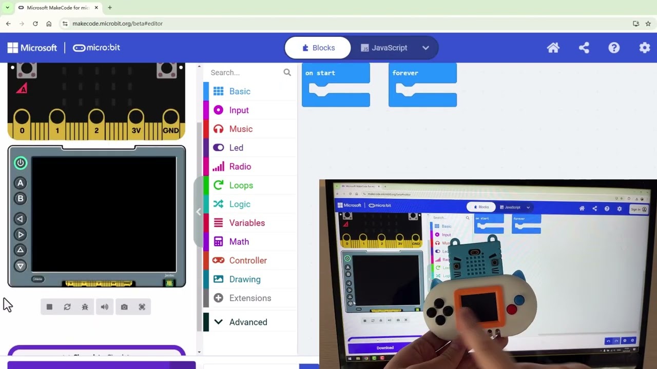 The release of the Microsoft MakeCode (Beta) “display-shield” extension for the BBC micro:bit (V2)