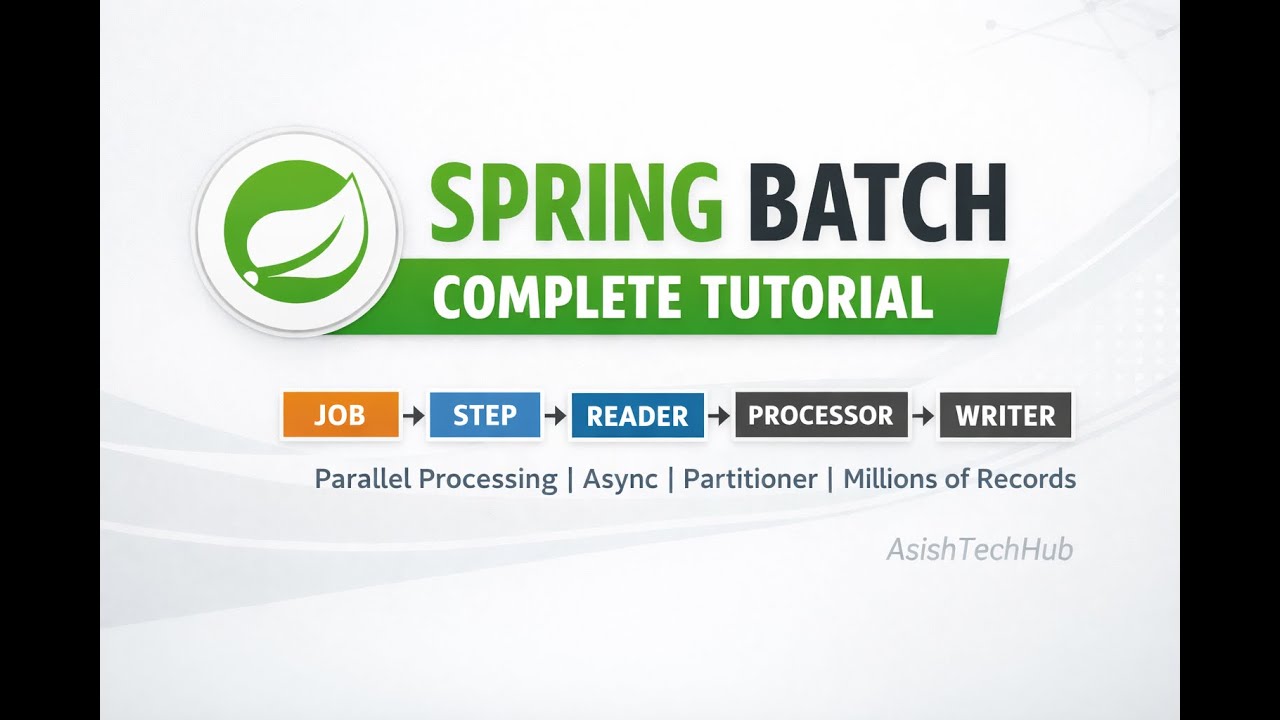 Spring Batch Tutorial for Beginners | Spring Boot | Job, Step, Schema & Parallel Processing