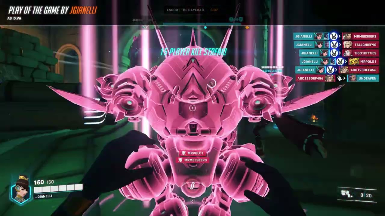 First Overwatch Quintuple Kill: D.Va ult