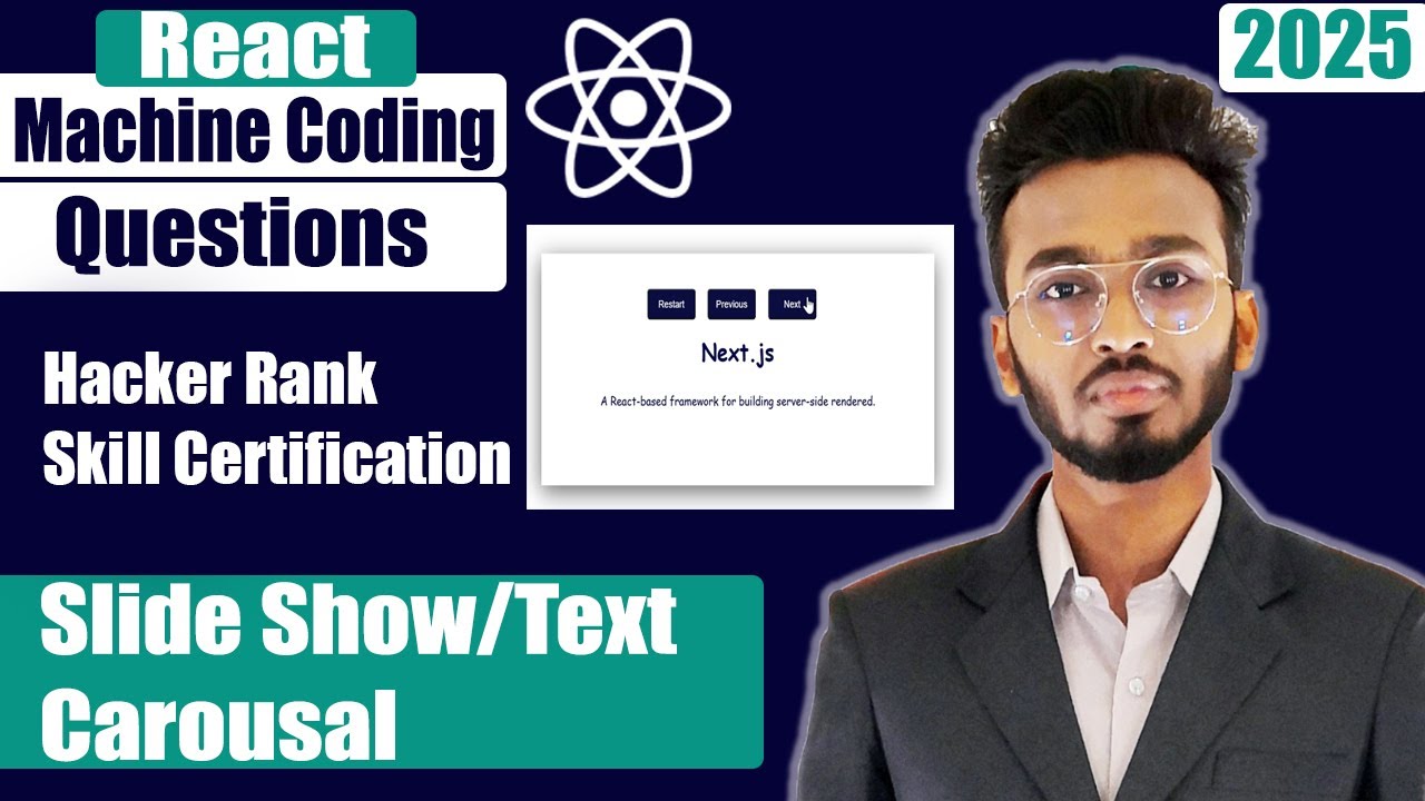 Slide Show  / Text Carousel |  React machine coding interview questions | 2024 #react #javascript