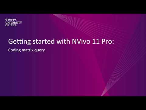 NVivo 11 Pro: Coding matrix query