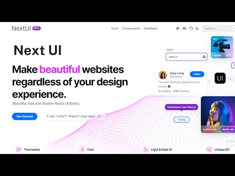 Free Nexui Reactjs Library | Reactjs | UI Components | Fast React UI library | NEXTJS