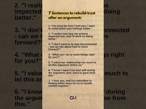 7 Sentence to rebuild trust after an argument #shorts #shortvideo #youtubeshort