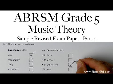 ABRSM Music Theory Grade 5 Sample Revised Exam Paper Part 4 with Sharon Bill