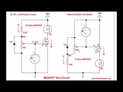 Simple Circuits for Testing Power MOSFET Transistors
