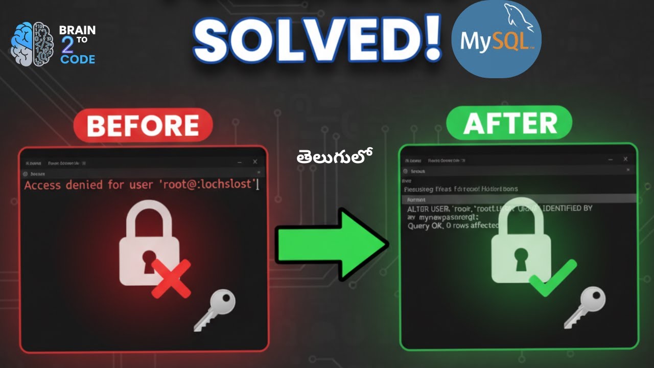 How to Recover Forgotten MySQL Root Password | Step-by-Step Tutorial | Telugu