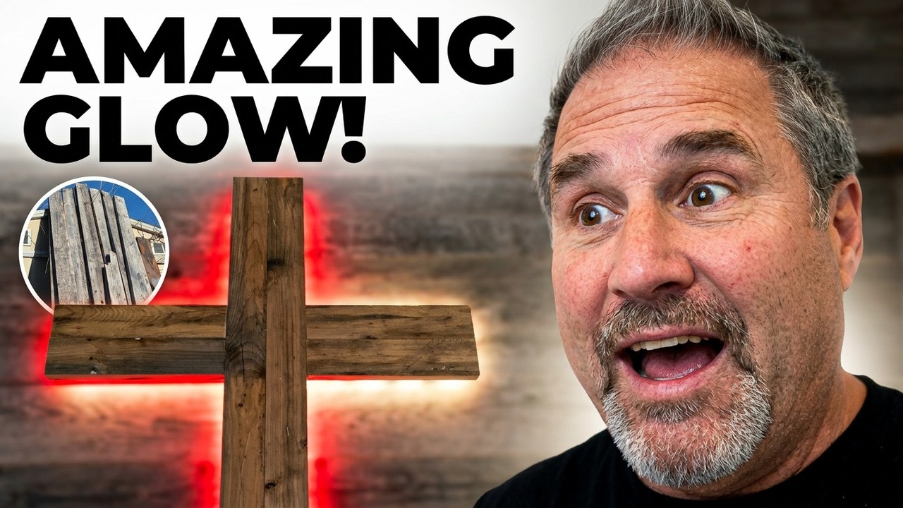 I Turned Old boards Into a Beautiful Lighted Cross | Rustic Wall Art DIY
