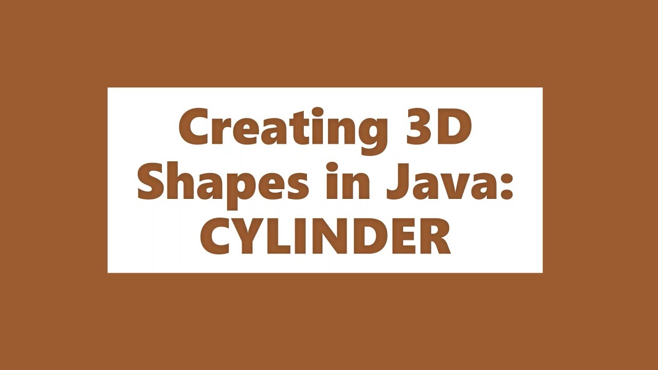 3D Shapes in Java: