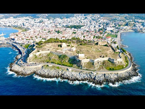 Fortezza Fortress, Rethymno, Crete - drone view (4K)