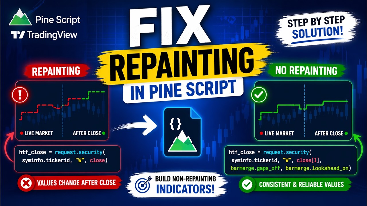 TRADINGVIEW--PINE SCRIPT : INDICATOR REPAINTING ISSUE & ITS SOLUTION | TUTORIAL.