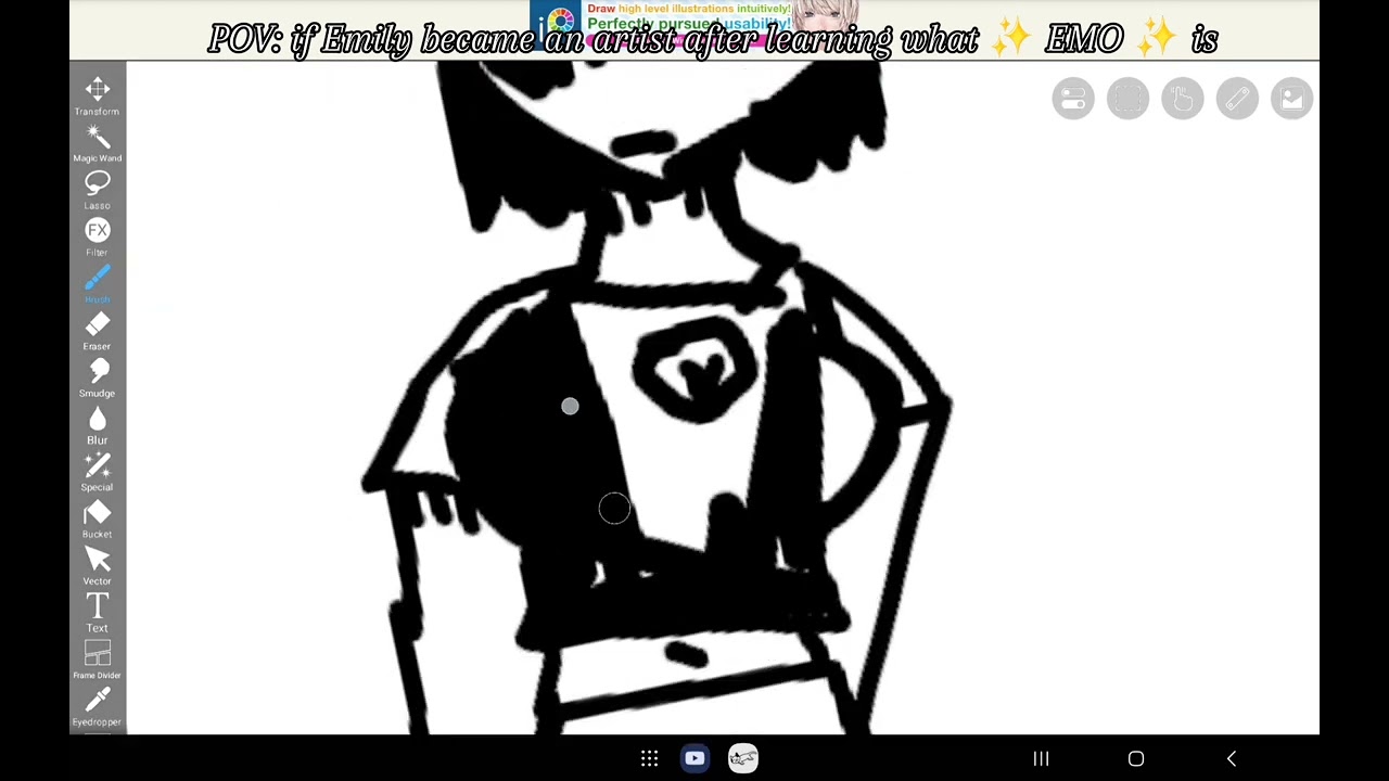 Emily becomes an artist in her EMO phase 💀 ⛓ 🖤 🔪