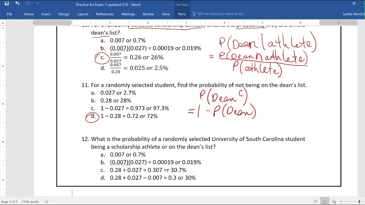 MGSC 291 Exam 1 Practce