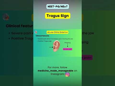 Tragus sign #shorts #neetpg #inicet #aiims #fmge #ent