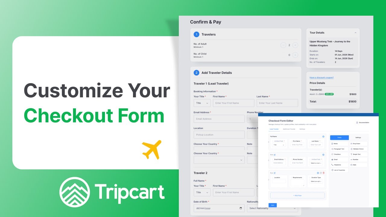 How To Customize Your Checkout Form | Tripcart Tutorials