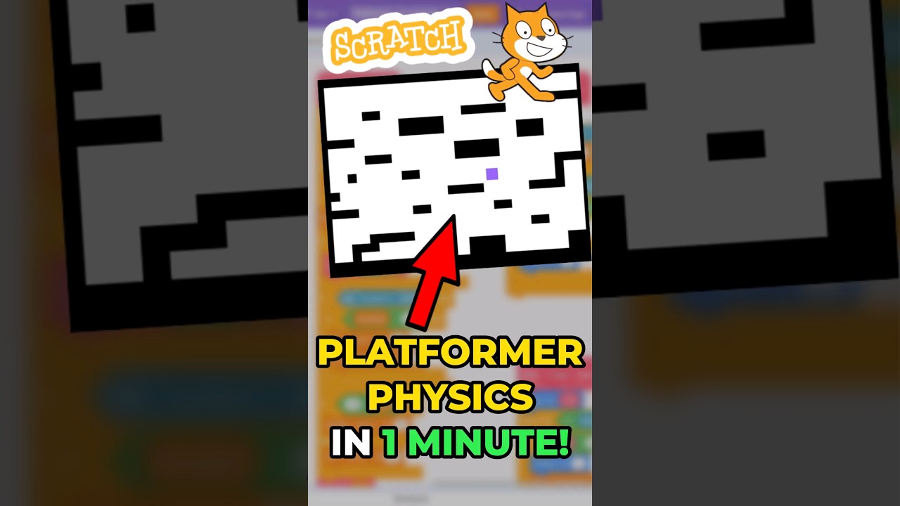 How to make a SCRATCH PLATFORMER in 1 MINUTE! | Platformer Physics