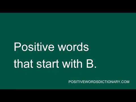 Positive words That Start with B | Positive words starting with B