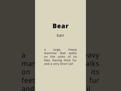 How to pronounce bear || Pronunciation and meaning
