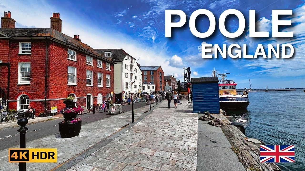 Exploring Poole, England in 4K HDR - Virtual Walking Tour Experience