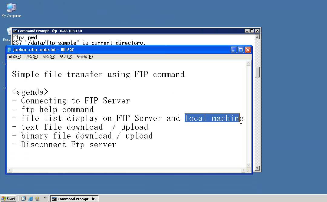FTP command , Simple  upload / download file