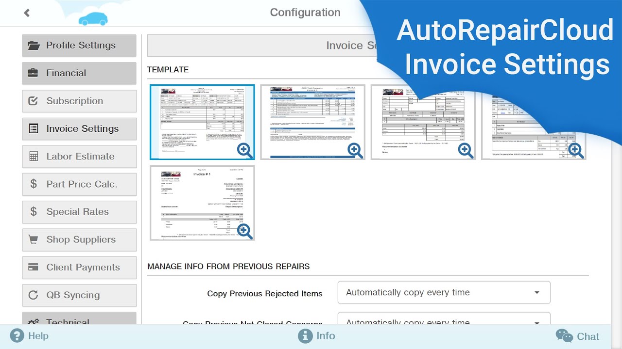 Auto Repair Cloud - Quotes and Invoices