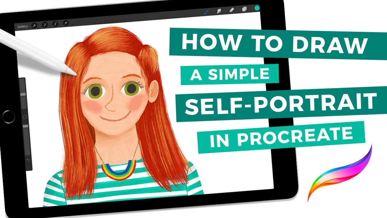 How to Draw a Self Portrait - Procreate Self Portrait - Stay Home and Draw
