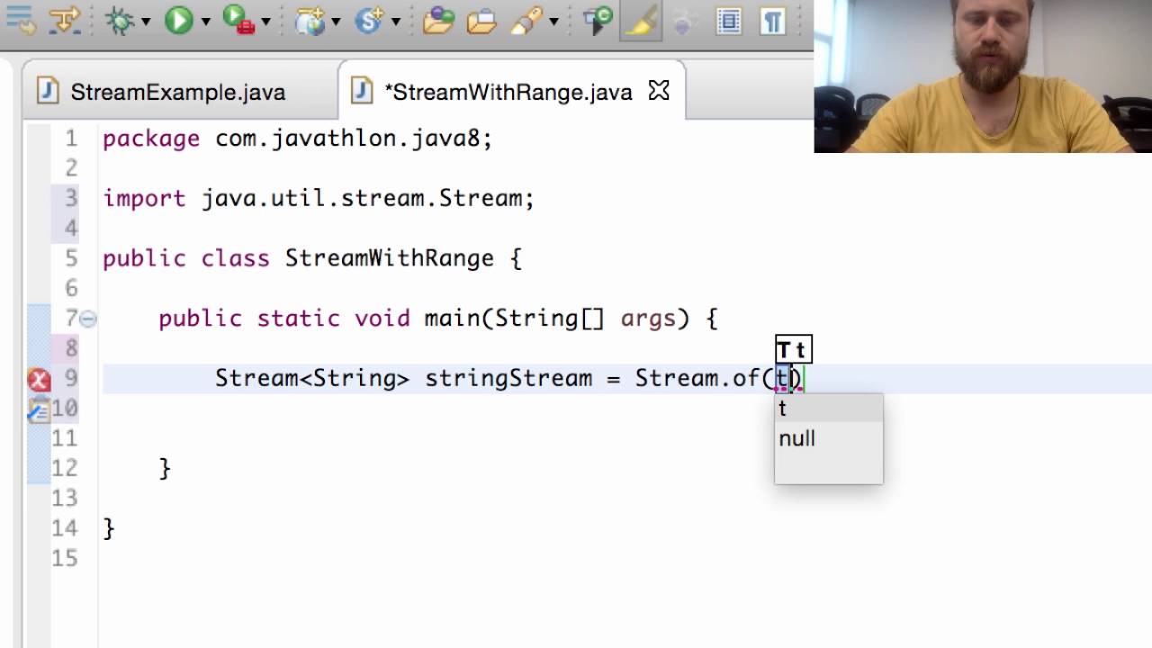 Creating stream with IntRange