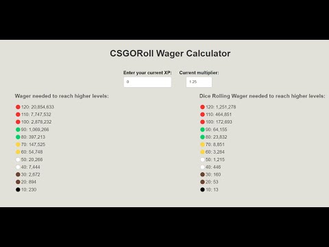 CSGORoll Wager and Dice Calculator