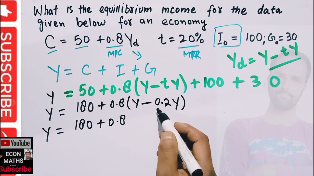 Equilibrium level of income from data of an Economy