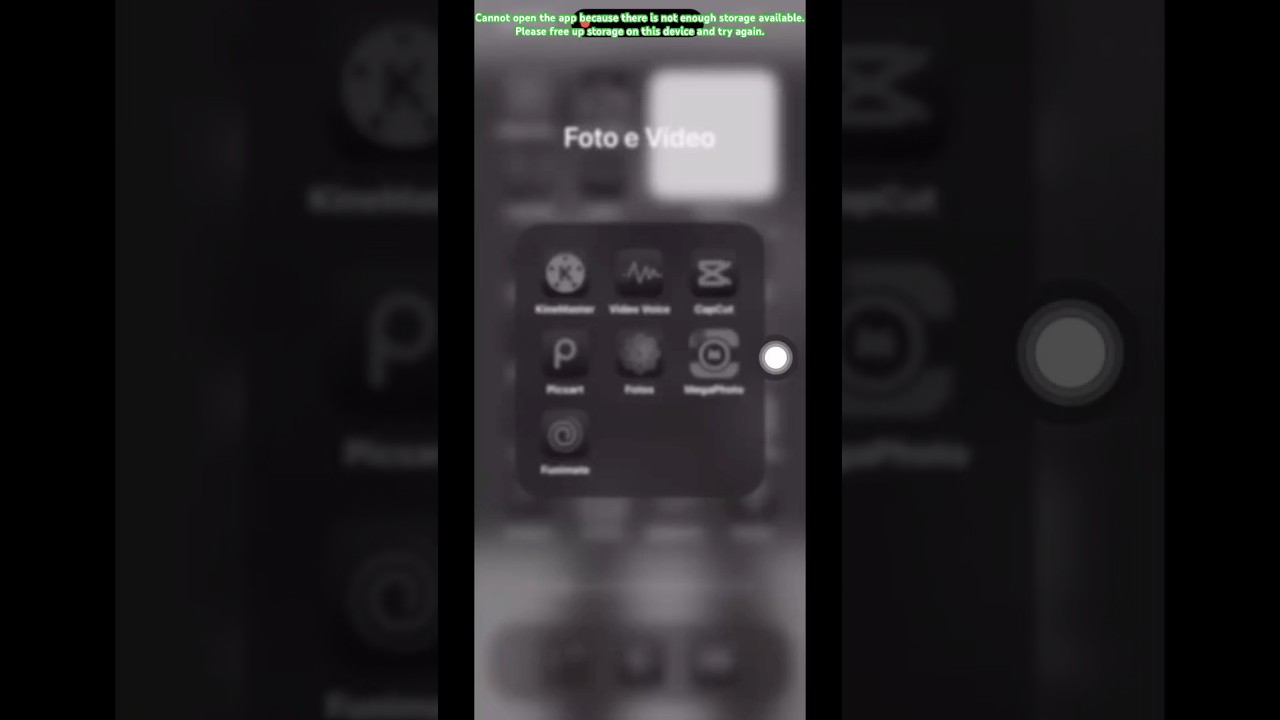 Cannot open the app because there is not enough storage?