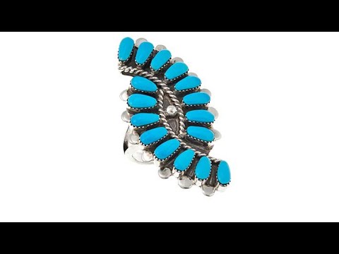 Chaco Canyon Kingman Turquoise 16Stone Ring