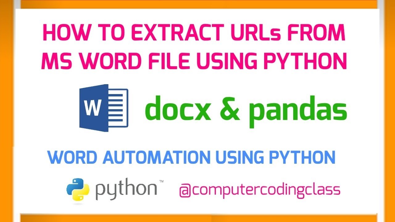 How To Extract The URL In Hyperlinks from a DOCX File Using Python | Extract Links From Word Python
