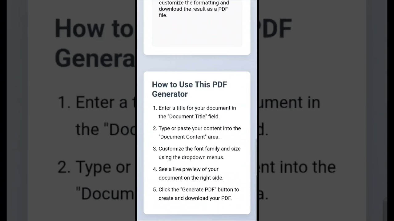 Personal Mobile PDF Generator with HTML, CSS, and JavaScript