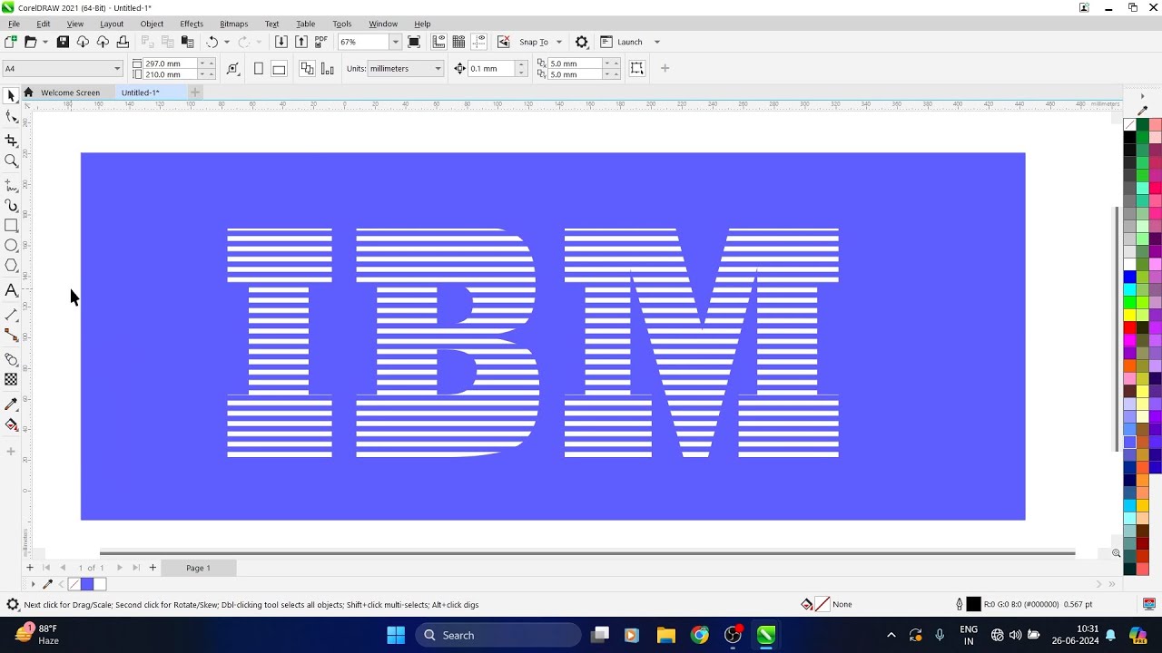 How To Create IBM Logo Design in Coreldraw | IBM Logo in Coreldraw