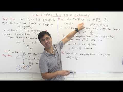 Lie algebra Lie group dictionary