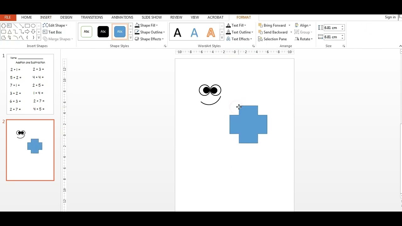How to create simple addition and subtraction math for kindergarten with powerpoint