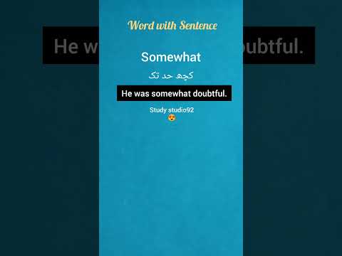 Somewhat word urdu meaning with sentence🙂 #studystudio92😍 #shortfeed #englishgrammar