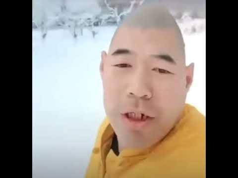 Chinese egg man singing in the snow