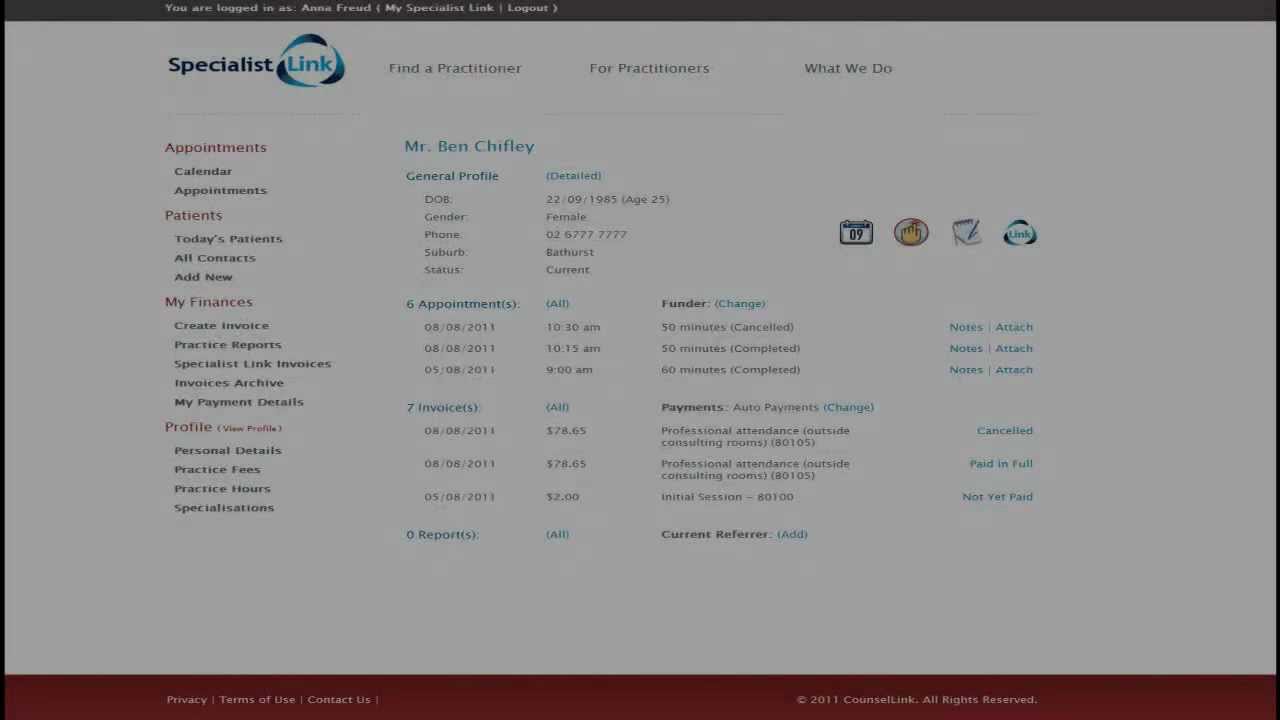 Specialist Link e-Health Clinical Management Software