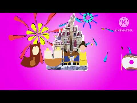 Disney junior Beauty And The Beast Logo Fireworks