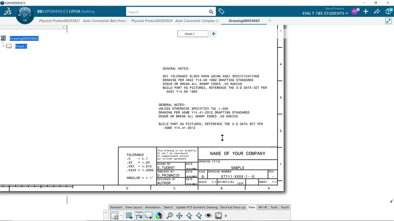 PDF of Drawing CATIA 3DExperience