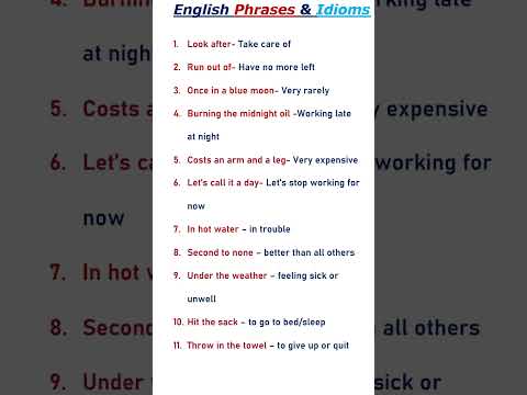 Top 11 idioms and phrases|idoms || phrases || idioms and phrases in english #idioms #phrases #shorts