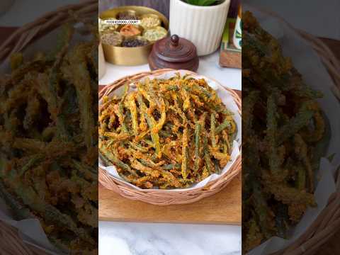 Kurkuri Bhindi Recipe😍 Crispy Okra Fry #shorts #bhindi #trending #snacks