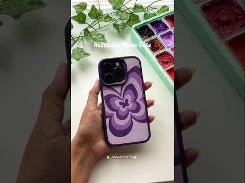 DIY Aesthetic phone case #aesthetic #purple #painting #phonecase